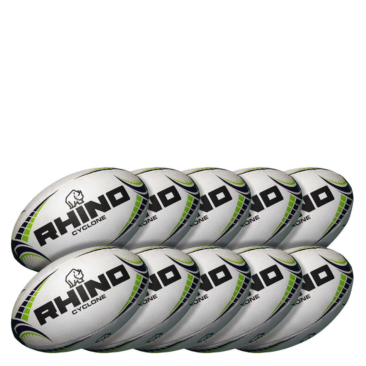 10pc Cyclone Practice Rugby Ball Bundle – Durable & Affordable Training ...