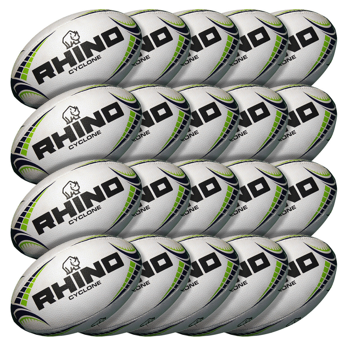 20pc Cyclone Practice Rugby Ball Bundle – High-Quality Training Balls ...